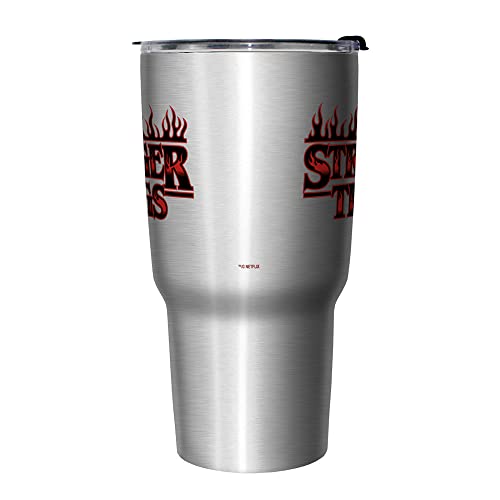 Netflix Stranger Things Stranger Flame Logo 27 oz Stainless Steel Travel Mug, Multicolor