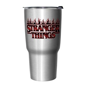 Netflix Stranger Things Stranger Flame Logo 27 oz Stainless Steel Travel Mug, Multicolor