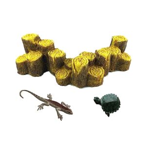 woyrise small reptile fence decor baby turtle basking platform climbing ramp shale tortoise dock resting terrace rock landscaping for turtle lizard bearded dragon crested gecko snake-tree stump