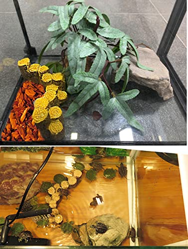 Woyrise Small Reptile Fence Decor Baby Turtle Basking Platform Climbing Ramp Shale Tortoise Dock Resting Terrace Rock Landscaping for Turtle Lizard Bearded Dragon Crested Gecko Snake-Tree Stump