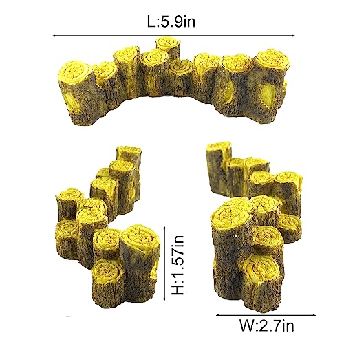 Woyrise Small Reptile Fence Decor Baby Turtle Basking Platform Climbing Ramp Shale Tortoise Dock Resting Terrace Rock Landscaping for Turtle Lizard Bearded Dragon Crested Gecko Snake-Tree Stump