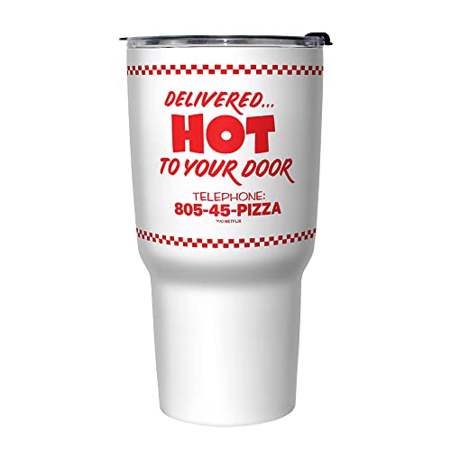 Netflix Stranger Things Surfer Pizza 27 oz Stainless Steel Travel Mug, Multicolor