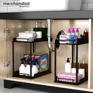 2 Tier Bathroom Organizer Countertop - Bathroom Countertop Organizer Shelf to Declutter Your Space, Sturdy Bathroom Counter Organizer Black Tray, Bathroom Sink Organizer Countertop Vanity Organizers