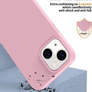 Amytor Designed for iPhone 14 Plus Case, Silicone Ultra Slim Shockproof Phone Case with Soft Anti-Scratch Microfiber Lining, [Enhanced Camera Protection] 6.7 inch (Pink)