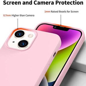 Amytor Designed for iPhone 14 Plus Case, Silicone Ultra Slim Shockproof Phone Case with Soft Anti-Scratch Microfiber Lining, [Enhanced Camera Protection] 6.7 inch (Pink)