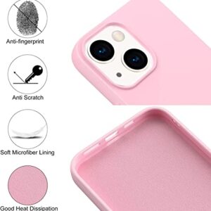 Amytor Designed for iPhone 14 Plus Case, Silicone Ultra Slim Shockproof Phone Case with Soft Anti-Scratch Microfiber Lining, [Enhanced Camera Protection] 6.7 inch (Pink)