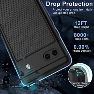 JXVM for Google Pixel 6a Phone Case: Dual Layer Protective Heavy Duty Cell Phone Cover Shockproof Rugged with Non Slip Textured Back - Military Drop Protection Bumper Tough - 6.1inch (Matte Black)