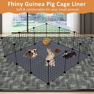 Fhiny 2 PCS Guinea Pig Cage Liner, Washable Guinea Pig Bedding Reusable Small Animal Pee Pads Waterproof Bedding Liners for Rabbit Ferret Chinchilla Kitten Puppy (Medium - 27.5'' x 19.6'' - 2 Pack)