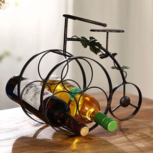 Ironlux Countertop Wine Rack 3 Bottle Tabletop Wine Rack Wine Holder for Display Wine Storage Small Wine Rack Bicycle Shaped Wine Racks for Kitchen Countertop Table Top