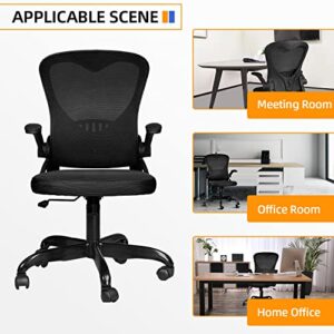 MUZII Mesh Office Chair, Ergonomic Mesh Office Chair with Lumbar Support, Desk Chair with Wheels, Task Chair with Arms Executive Office Chair for Home Office Room Black