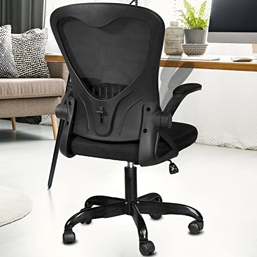 MUZII Mesh Office Chair, Ergonomic Mesh Office Chair with Lumbar Support, Desk Chair with Wheels, Task Chair with Arms Executive Office Chair for Home Office Room Black