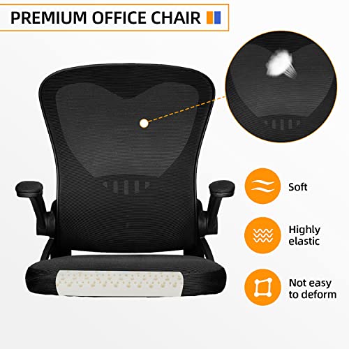 MUZII Mesh Office Chair, Ergonomic Mesh Office Chair with Lumbar Support, Desk Chair with Wheels, Task Chair with Arms Executive Office Chair for Home Office Room Black