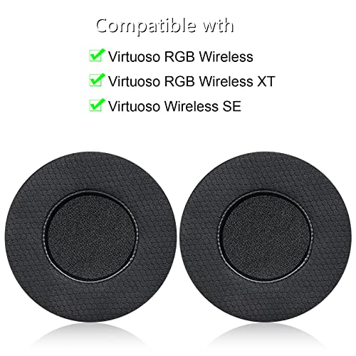 Virtuoso RGB XT Earpads,Cooling Gel Thicker Replacement Earpads Compatible with Corsair Virtuoso RGB Wireless, Corsair Virtuoso RGB Wireless XT, and Corsair Virtuoso Wireless SE Headphone (Black)