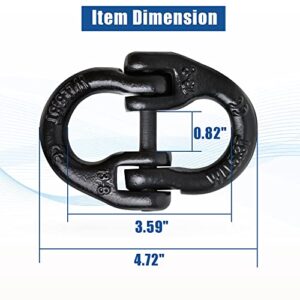 DIKJAK 2-Pack 1/2 Inch Tow Chain, Trailer Safety Chains Connector, Hammerlock Coupling Link, Heavy Duty Safety Chain Hook