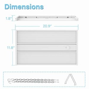 HYPERLITE 4 Pack 1.7ft High Bay Light 210W 28350LM, Linear High Bay Lights 1-10V Dimmer, US Plug 5000K High Bay Shop Light (Large Area Illumination) for Warehouse Garages, Workshop