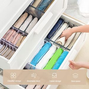 Upgraded Wardrobe Clothes Organizer, Closet Organizers and Storage, Clothes Drawer Organizer with Support Board, Foldable Clothes Storage Organizer for Leggings, Underwear, T-shirts, Jeans, Pants