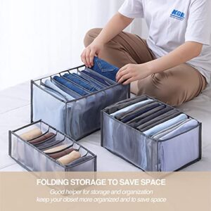 Upgraded Wardrobe Clothes Organizer, Closet Organizers and Storage, Clothes Drawer Organizer with Support Board, Foldable Clothes Storage Organizer for Leggings, Underwear, T-shirts, Jeans, Pants