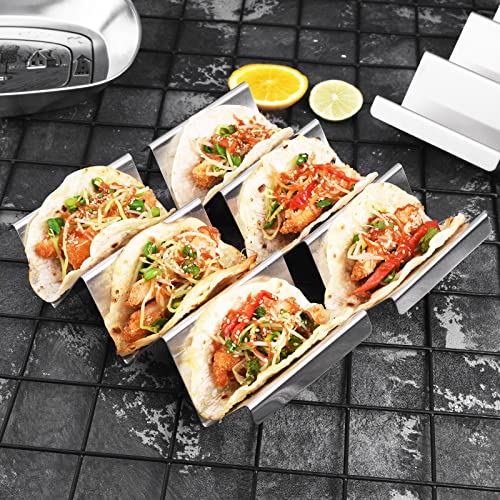 Standard Taco Holders Set of 4 and Grill Taco Rack Set of 4