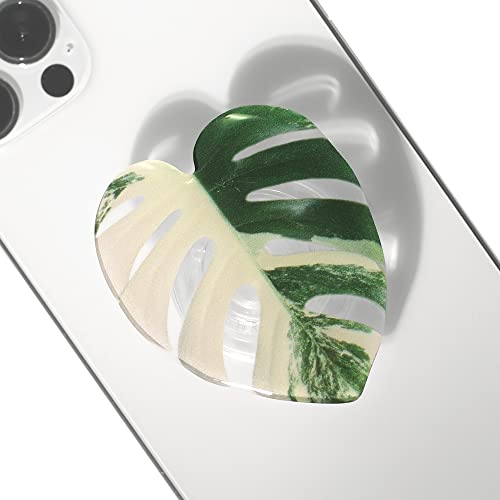 COMMONKUNST Tropical Rare Leaf Plant Multi Functional Collapsible Expandable Mobile Phone Grip & Kicktand (Albo Monstera)