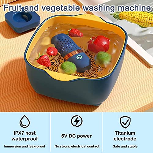 Fruit And Vegetable Washing Machine, 4400mah USB Wireless Charging Food Purifier, Portable Food Purifier, Capsule Washing Machine, Washing Fruits, Vegetables, Meat