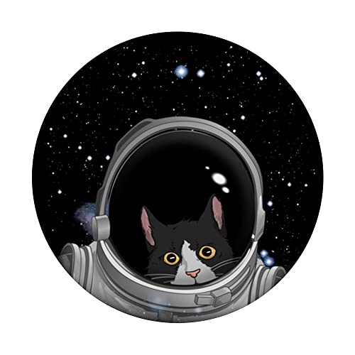 Tuxedo Cat Astronaut Astronomy Astronaut Cat PopSockets Swappable PopGrip