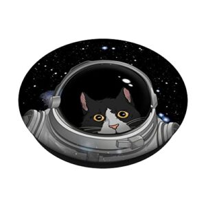 Tuxedo Cat Astronaut Astronomy Astronaut Cat PopSockets Swappable PopGrip