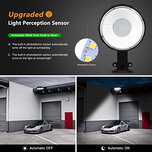 PROOCI Led Barn Light-Dusk to Dawn Outdoor Lighting with Photocell Sensor, 100W 5000K 10000LM Flood Street Light, 100-120V AC All Weather Area Security Light for Indoor, Garage, Yard, Warehouse