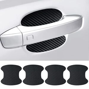 4pcs car door handle scratch protectors, carbon fiber car door handle paint scratch protector sticker universal auto door paint guard car door cup scratch protection films