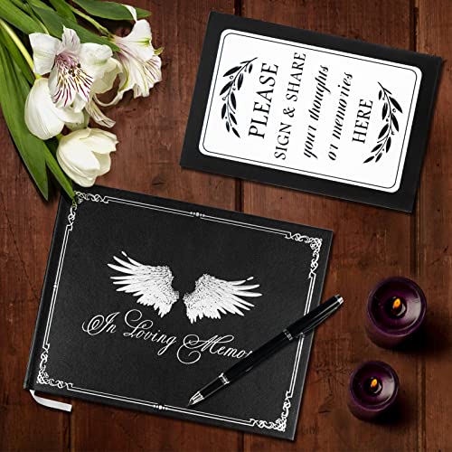 TAOPE Funeral Guest Book| Memorial Guest Book | Celebration of Life Funeral Guest Book| in Loving Memory | 10.2” x 7.8”, Guest Sign in Book