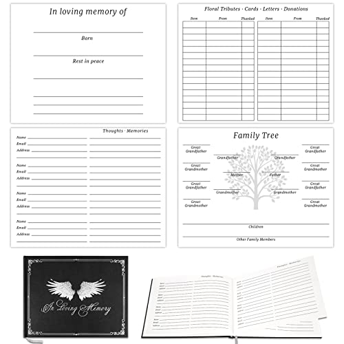 TAOPE Funeral Guest Book| Memorial Guest Book | Celebration of Life Funeral Guest Book| in Loving Memory | 10.2” x 7.8”, Guest Sign in Book