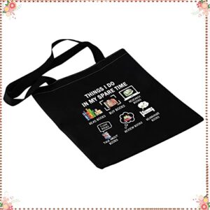 JYTAPP Book Lover Tote Bag Bookworm Gift Things I Do In My Spare Time Books Bag Bookish Gift