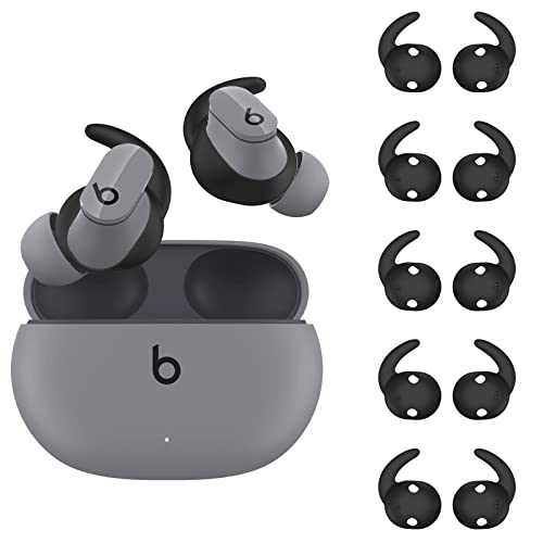 Ear Hooks for Beats Studio Buds, Ear Hook Accessories Compatible with Beats Studio Bud 2021 Silicone Anti-Slip EarTips Cover Holder [NOT Fit in Case] (Black)