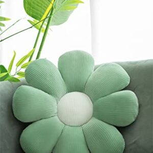 Cekilovs Flower Pillow,Flower Floor Pillow Flower Shaped Pillow Flower Cushion Flower Throw Pillow,Luxurious Bedroom Sofa Seating Cushion Plush Pillow(Green,15.7'')