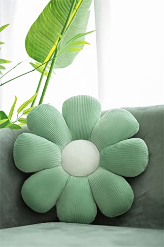 Cekilovs Flower Pillow,Flower Floor Pillow Flower Shaped Pillow Flower Cushion Flower Throw Pillow,Luxurious Bedroom Sofa Seating Cushion Plush Pillow(Green,15.7'')