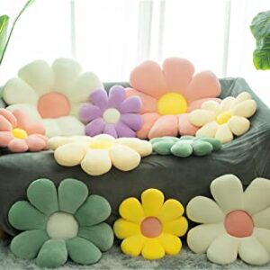 Cekilovs Flower Pillow,Flower Floor Pillow Flower Shaped Pillow Flower Cushion Flower Throw Pillow,Luxurious Bedroom Sofa Seating Cushion Plush Pillow(Green,15.7'')