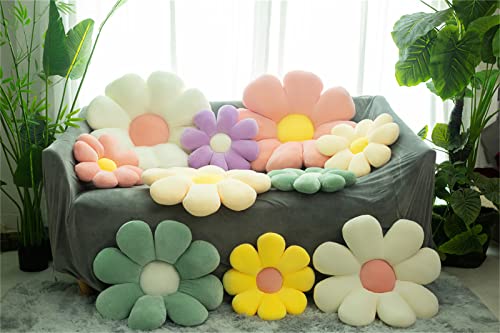 Cekilovs Flower Pillow,Flower Floor Pillow Flower Shaped Pillow Flower Cushion Flower Throw Pillow,Luxurious Bedroom Sofa Seating Cushion Plush Pillow(Green,15.7'')