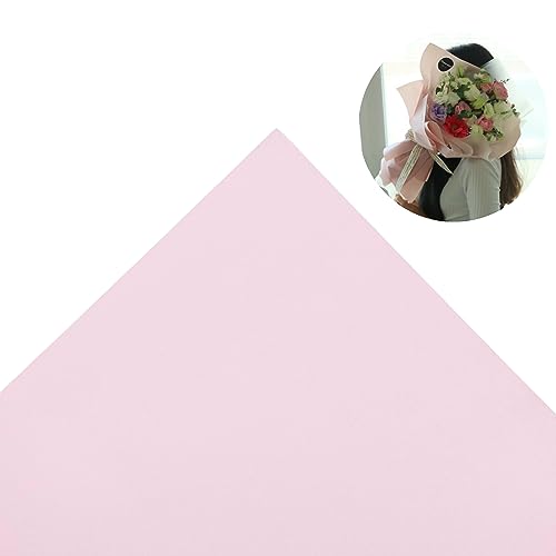 FlowerSelf Korean Style Wrapping Paper Waterproof Sheets for flower bouquet design (Light Pink)