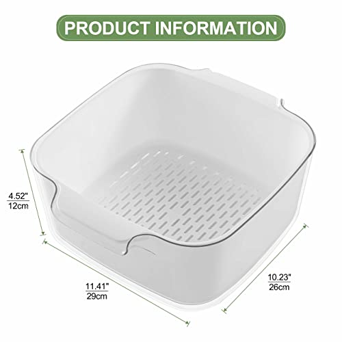 HNNJCK 8.2 Quart Kitchen Colanders Bowl Set, Fruit Vegetable Washing Basket, 2 in 1 Food Fruit Strainers, Large Plastic Double Layered Strainer Basket for Pasta, Spaghetti, Berry, Salads, BPA Free