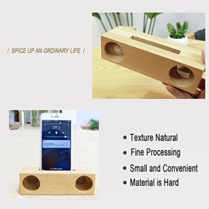 Sound Amplifier Speaker and Cell Phone Stand Holder,Natural Wooden Loudspeaker Desktop Mobile Phone Holder