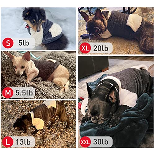 LESYPET Winter Dog Sweater for Small Dog, Fleece Warm Doggy Coat Puppy Pullover, Pocket Design Dog Clothes for Small Medium Dog Girl Boy, Blue Small