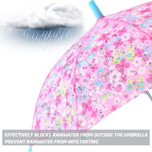 Daaupus Pink Butterfly Pattern Children's Backpack Children's Umbrella Set