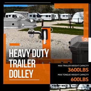 SuperHandy Electric Trailer Dolly 3600LBS Max Trailer Weight 600LB Max Tongue Weight DC 24V 800W 7Ah w/Heavy Duty Commercial 2" Ball Hitch Mount