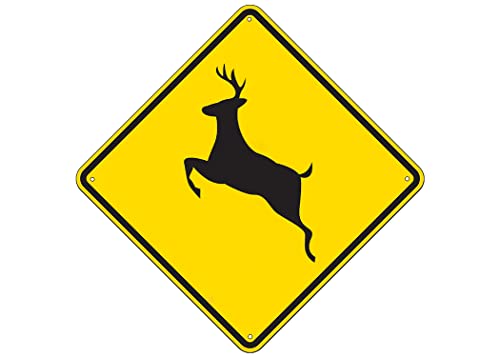 Funny Metal Warning Deer Crossing XING Tin Sign Wall Décor Man Cave Bar Buck Hunting Hunter