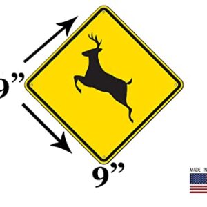 Funny Metal Warning Deer Crossing XING Tin Sign Wall Décor Man Cave Bar Buck Hunting Hunter