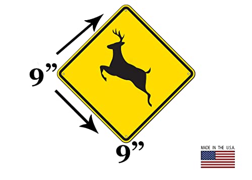 Funny Metal Warning Deer Crossing XING Tin Sign Wall Décor Man Cave Bar Buck Hunting Hunter