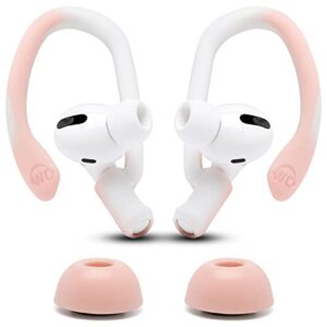 wc hookz + wc tipz - over ear hooks and memory foam tips combo for airpods pro by wicked cushions | pink