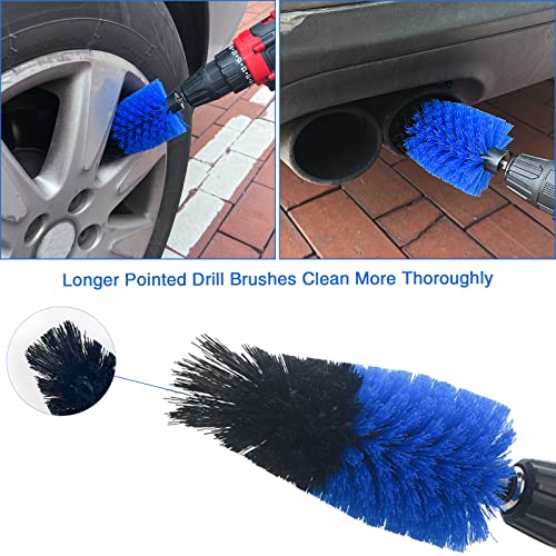 Car Detailing Brushes kit,28Pcs Car Cleaning Drill Brush Set with Detailing Brushes and Microfiber Wash Mitt, Buffing Polishing Sponge Pads,Auto Cleaning Tools Kit for Interior&Exterior, Tire, Wheels