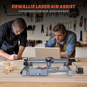 Laser Air Assist, DEWALLIE Laser Air Pump with 16L/min Airflow for 99% Laser Engraver Removing Smoke and Dust, Low Noise and Easily Assemby