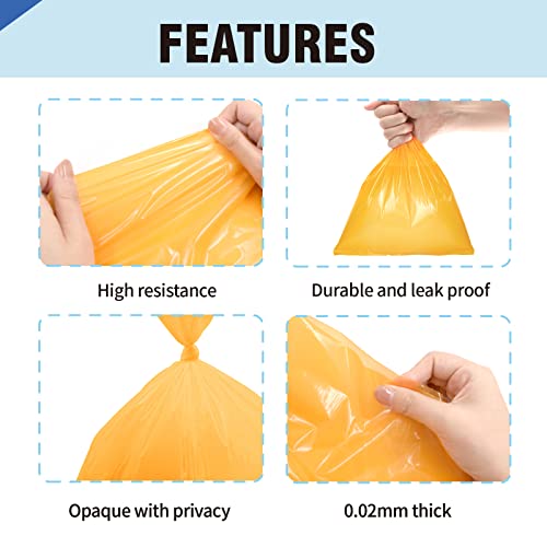 Happy Seal Odor Sealing Cat Waste Disposal Bags, Cat Litter Poop Bags, Scented Pet Waste Sacks for Cat & Dog Poop and Diapers Disposal, M/150 Count Large Capacity Durable [Color:Orange]