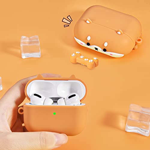 Cute Corgi Case for Airpods Pro, Filoto Airpod Pro Case Cover with Keychain for Women Girls Boys, Kawaii Soft Silicone Protective Cases(Corgi)